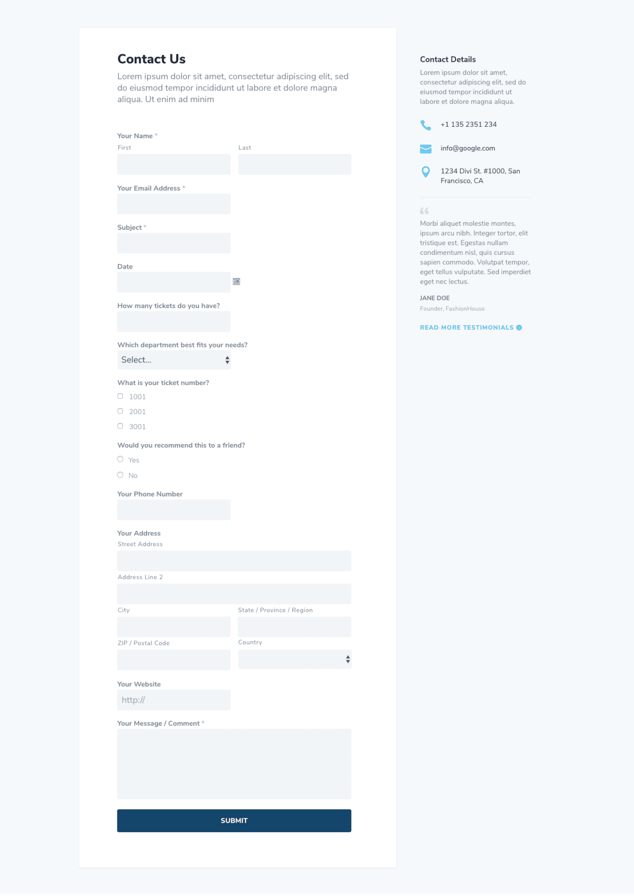 Form Sections | DiviWP